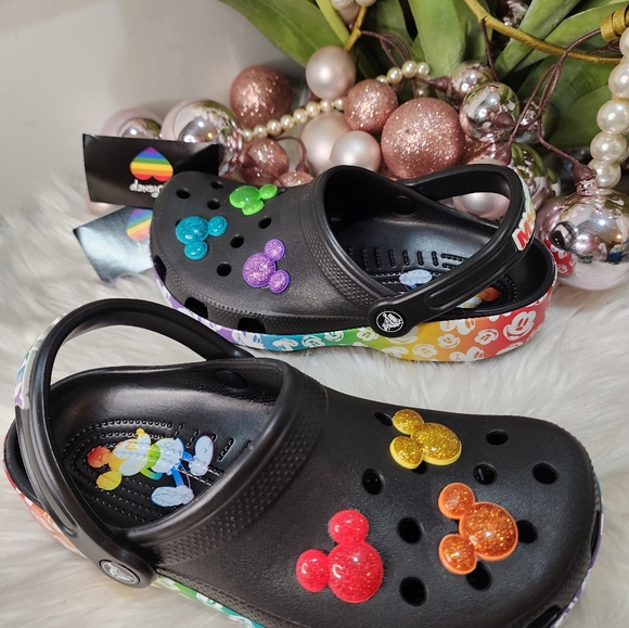 CROCS | Shoes | Crocs Classic Disney Rainbow Celebration Clog Brand New ...